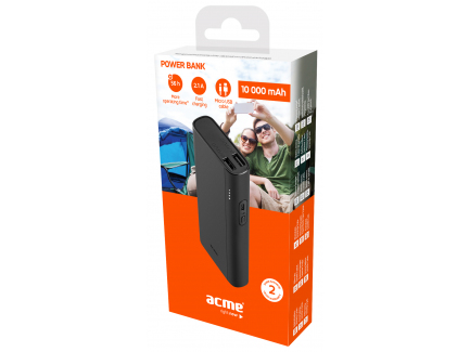 Baterie Externa Powerbank Acme PB101, 10000 mA, 2 x USB, Neagra | GSMnet.ro