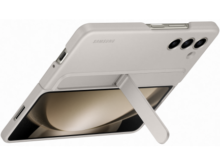 Husa pentru Samsung Galaxy Z Fold5 F946, Standing Cover with Strap, Bej ...