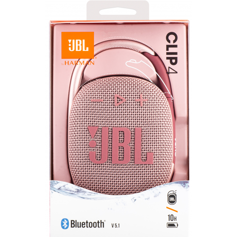 Boxa Portabila Bluetooth JBL Clip 4, 5W, Pro Sound, Waterproof, Roz ...