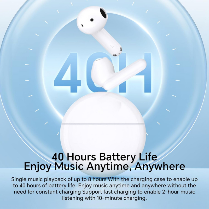Handsfree Bluetooth Honor Choice X7e, TWS, ANC, Alb 5504ABHF