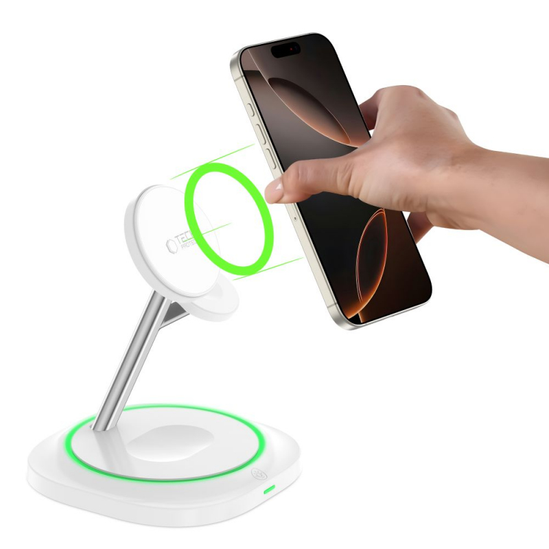 Incarcator Retea Wireless Tech-Protect A46 3in1, 15W, 1.67A, Alb