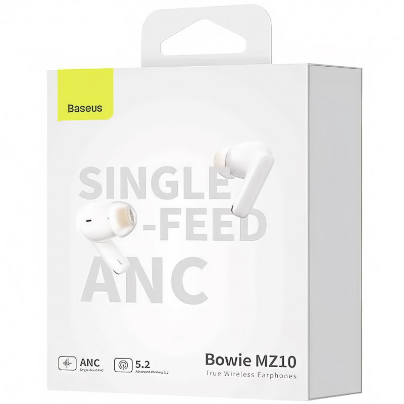 Handsfree Bluetooth Baseus Bowie MZ10, TWS, ANC, Alb NGTW340102