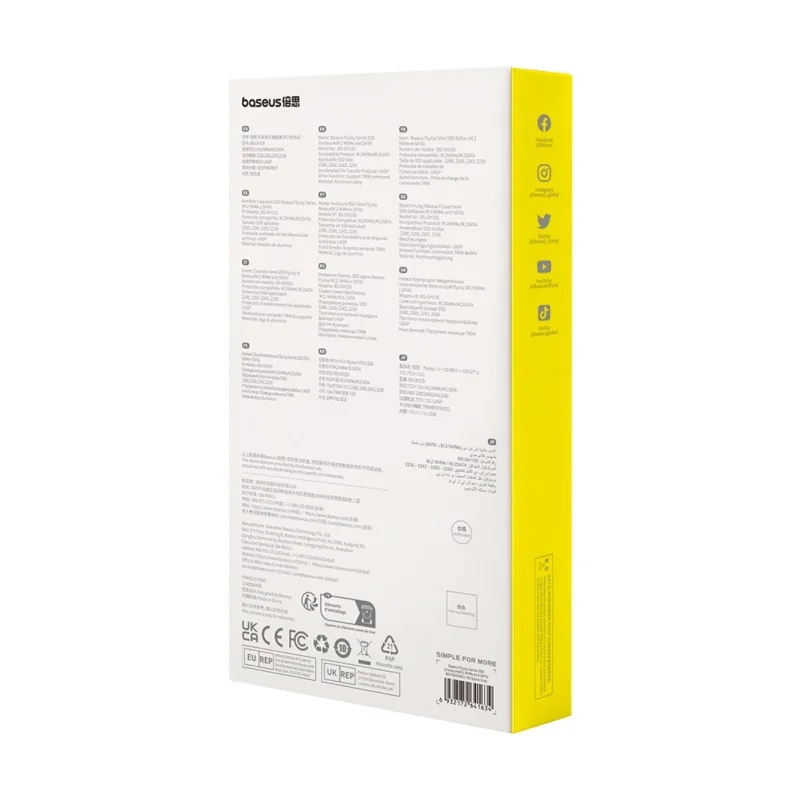 Rack Baseus FlyJoy Series pentru SSD M.2 NVMe / NGFF, Gri B00760600811-02