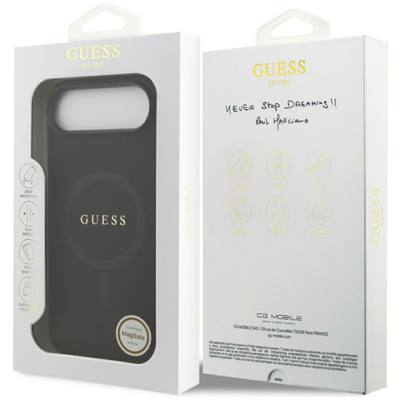 Husa MagSafe pentru Apple iPhone 17 Air, Guess, Saffiano Classic Logo ...