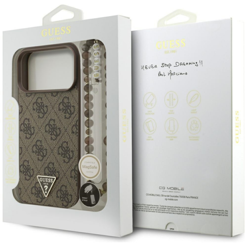 Husa MagSafe pentru Apple iPhone 17 Pro Max, Guess, 4G Triangle Logo ...
