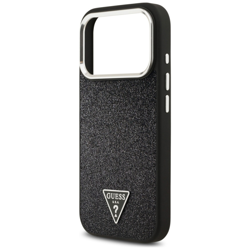 Husa MagSafe pentru Apple iPhone 17 Pro, Guess, Glitter Triangle Logo ...