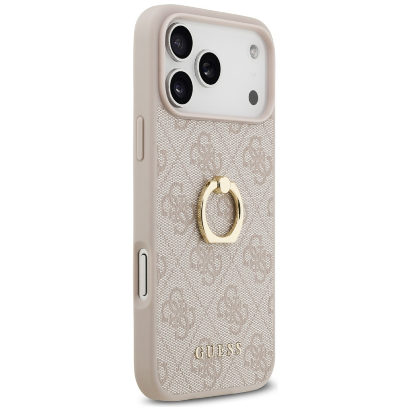Husa pentru Apple iPhone 17 Pro Max, Guess, 4G Ring Stand, Roz