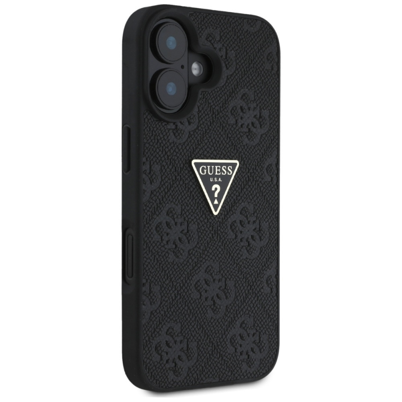 Husa pentru Apple iPhone 16, Guess, Hot Stamp 4G Pattern Triangle Logo ...