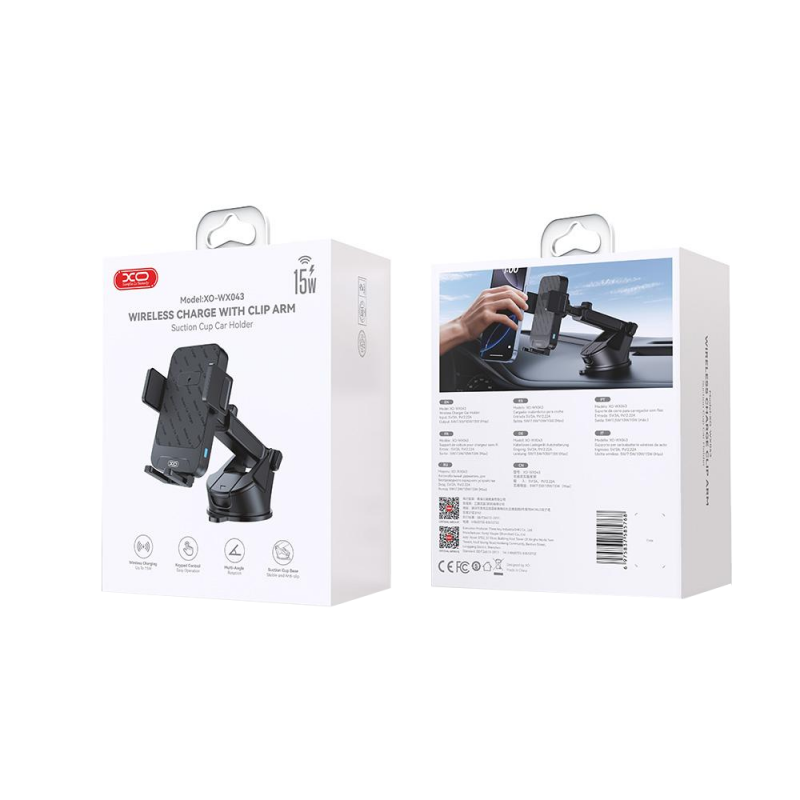 Incarcator Auto Wireless XO Design WX043, 15W, 1.67A, Negru