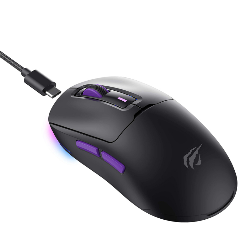 Mouse Gaming HAVIT MS969WB, iluminare RGB, Wired, Wireless 2.4 Ghz ...